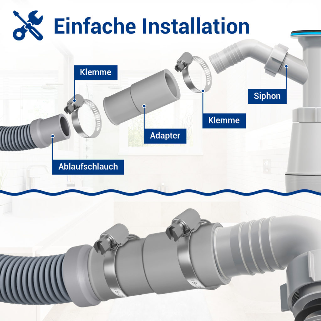 Waschmaschine Abfluss Anschluss Adapter
